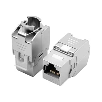 2x CAT 7 Keystone RJ45 Module Socket LAN Cable 10 Gbit/s to 1000 MHz ...