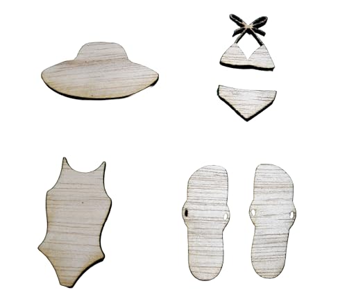 Amazon.com: Unfinished Bikinis, Swimsuit, Hat and Sandals Wood or ...