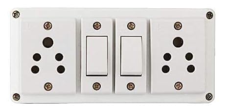 Buy Anchor ISI 2 Socket & 2 Switch Board with 3 Yard Wire Extension ...
