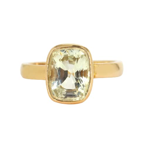 QUARA Gems 7.25 Ratti Pukhraj Ring Ceylon Yellow Sapphire Stone ...