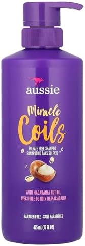Amazon.com : Aussie Shampoo Miracle Coils 16 Ounce Pump (Sulfate-Free ...