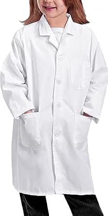 Kids Doctor Lab Coat, Girls and Boys White Lab Coat Costumes - 3/4 ...