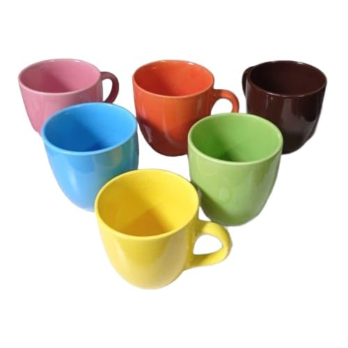 Buy Small Serving Tea Cups Coffee Cups Set of 6 Pcs- 200ml, Multicolor ...