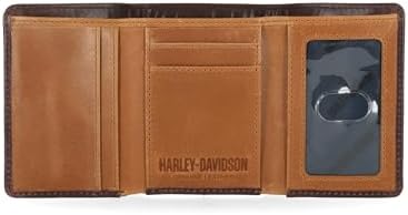 Harley Davidson Men's Leather RFID Blocking Trifold Wallet - The Bikers ...