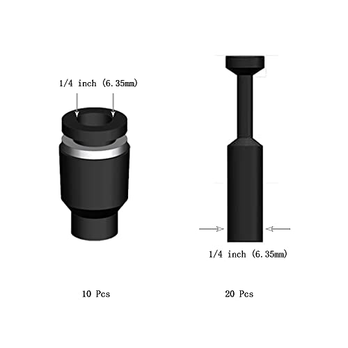 Snapklik.com : 30 Pcs 1/4 Inch Pneumatic Cap Style Plug Fitting