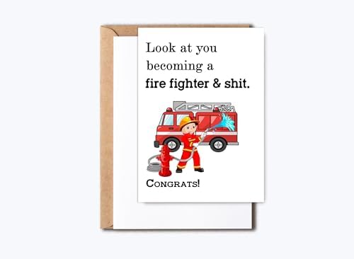 Amazon.com : New Fire Fighter Graduation Card - Graduation Fire Fighter ...