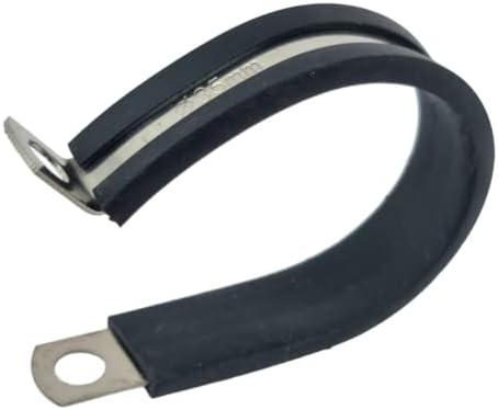35mm Rubber Lined P Clips Stainless Steel Hose Pipe Clamp - Pack of 5 ...