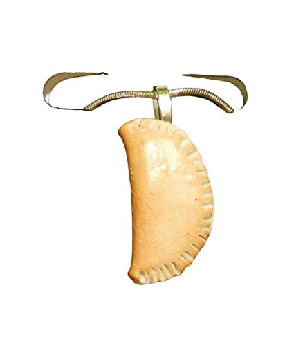 Amazon.com: Pierogi Shaped Necklace 1 inch with Silver Chain Food Fake ...