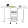 Amazon.com: Simply Tidy Kensington White Table Rolling Cart and ...
