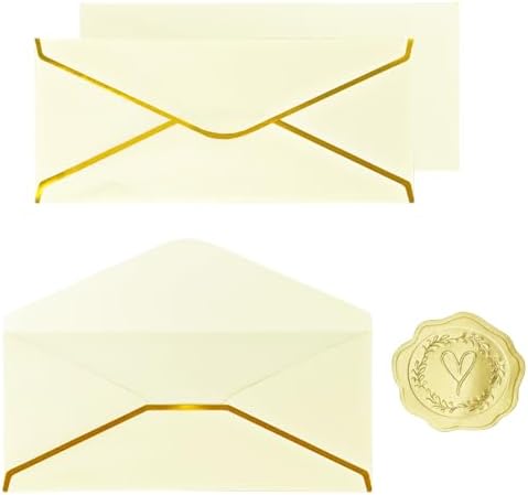 Amazon.com : 30 Pack #10 Business Envelopes with Gold Border and ...