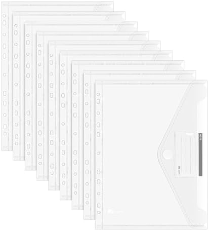 Agoer Plastic Wallets A4 Widen, 48 Pack Punched Pockets A4+ Document ...