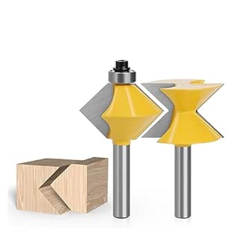 MDORAN 2pcs/Set Edge Banding Router Bit Set, 8mm Shank 90 Degree V ...