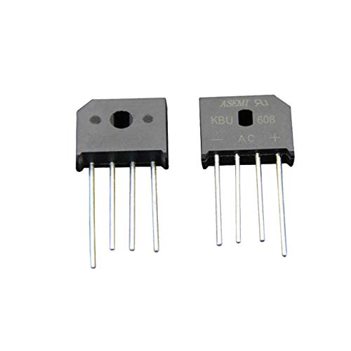 ASEMI KBU608(Pack of 10pcs) 6A800V Bridge RectifierDiode KBU-4 Package ...