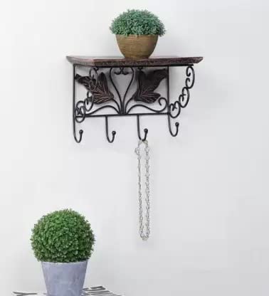 AFIRAA® Iron Rack Shelf/Wall Mount/Made in Stronge Irone/with Wooden ...