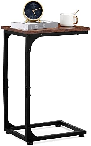 Amazon.com: BETTAHOME C Shaped End Table, C Shaped Under Couch Slider ...