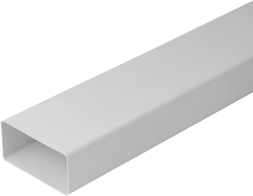 White Rectangular Channel – 55mm x 110mm / 1m – Lightweight PVC Plastic ...