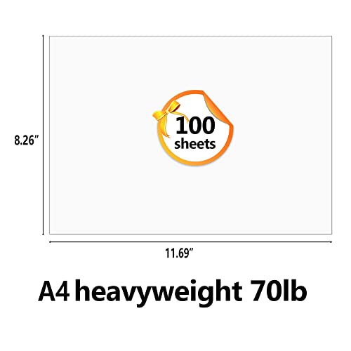 Snapklik.com : 100 Sheets White Colored Cardstock Thick Paper, A4 ...