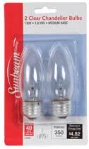 36 Pack - Sunbeam Chandelier 40W Light Bulbs, 2-ct. Packs - Amazon.com