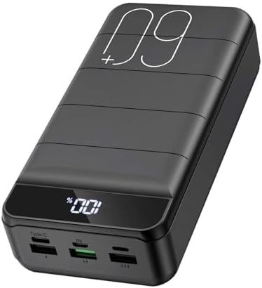 Amazon.com: Portable Charger Power Bank 60000mAh 22.5W USB C Fast ...
