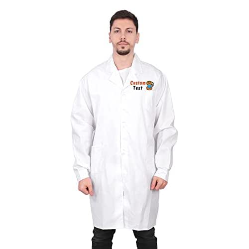 Amazon.com: Personalized White Lab Coat Men,Customized Embroidered Your ...