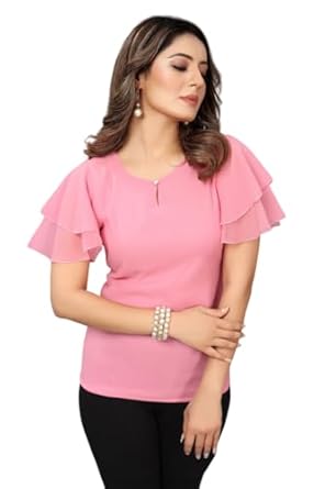 WOOLFOOL CREATION New Elegance Georgette Tunic Collection | Top | Shirt ...