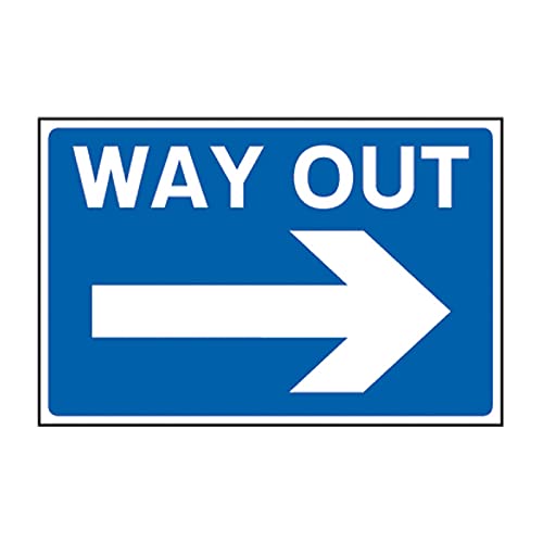 Way Out Arrow Right Sign, 3mm Foamex PVC Board, 600mm x 400mm – BigaMart