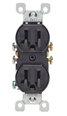 Leviton Grounding Duplex Receptacle 2 Pole, 3 W 15 Amp 125 V Nema 5 ...