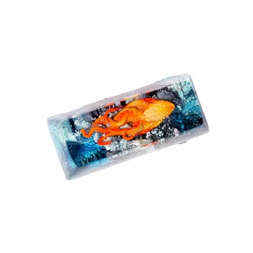 Amazon.com: DATKEY Orange Octopus 2.25U Artisan Keycap Octopus Keyboard ...