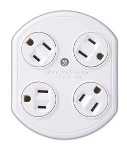 360 Electrical Outlet Adapter Rotating White Clamshell - Amazon.com