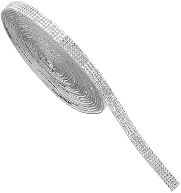 4 Rolls Crystal Resin Rhinestone Ribbons Self-Adhesive Ribbon Roll ...