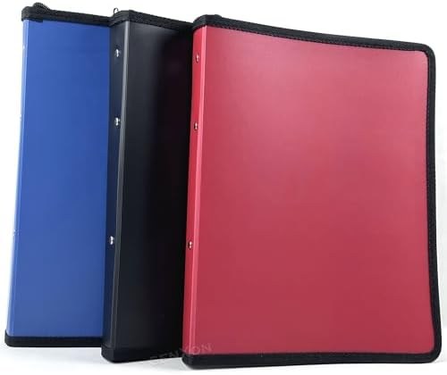 Ring Binder 2 Rings Zipper Files Office Documents Papers Storage File ...