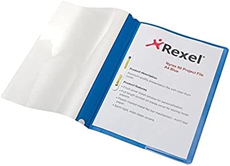 Rexel Nyrex Semi-rigid Plastic Project Flat File A4 Blue with Clear ...