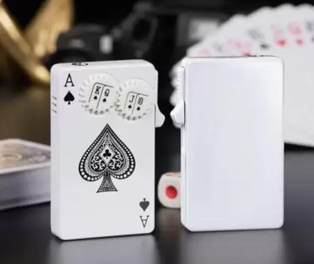 India Top Beautiful Playing Card Design Wheel Paan Lighter Steel ...