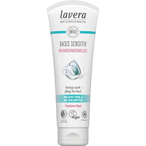 lavera basis sensitiv Reinigungsmilch - Gesichtsreinigung mit Bio-Aloe Vera & Bio-Sheabutter ...