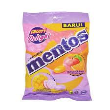 Mentos Fruit Delight Peach,Orange & Mango/Taro Flavour Chewy Drages 121 ...