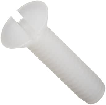 Nylon 6/6 Machine Screw, Plain Finish, Off-White, Flat Head, Slotted ...