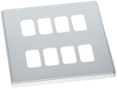 MK Dimensions 8 Module Grid Light Silver Synthetic Finish Frontplate ...