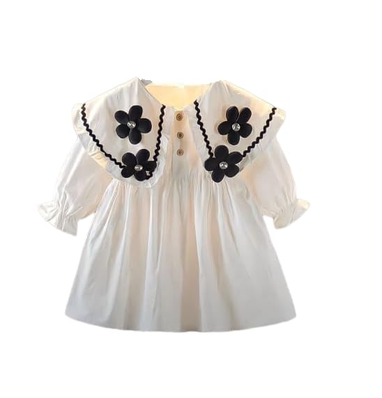Buy Barakah Rayon Casual Frill Neck Designer Frock Knee Length Dress ...