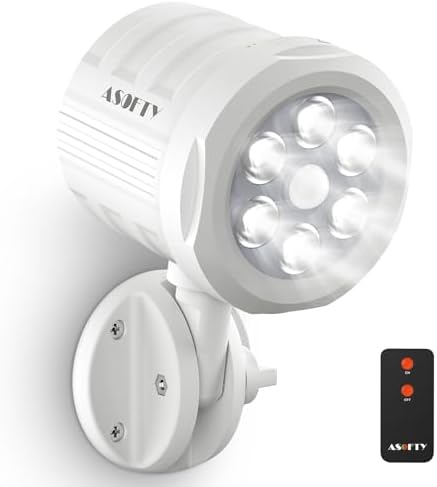 ASOFTY Motion Sensor Outdoor Light Battery Operated, 6 LED 1000 Lumen ...