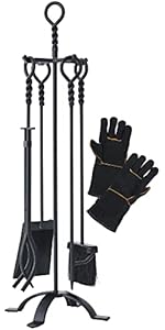 Amazon.com: Lichamp Fireplace Tools Set, 5-Pieces Indoor Outdoor Sturdy ...