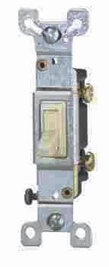 Cooper Wiring Quiet Toggle Switch Single Pole Lighted 15 A 120 V Ivory ...