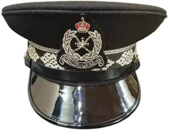 WW2 Captain Hat with Visor – Classic Police Officer Cap, Adjustable ...