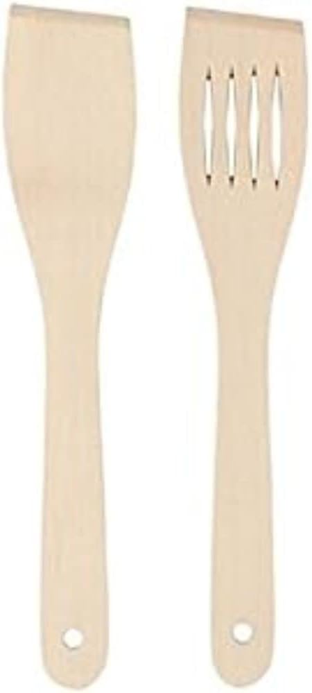 Set of 4 x 12" (300mm) Beechwood Wooden Flat Spatula, Ideal for Cooking ...