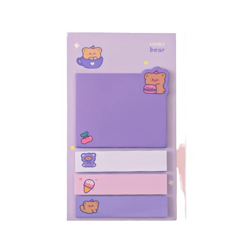 The Purple Tree Cute Bear Animal Sticky Notes (Pack of 2) Cute Sticky ...