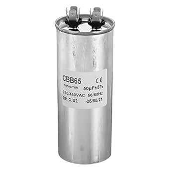 PATIKIL 50uF 50MDF 370/440VAC Fan Start Capacitor, CBB65 Circular Run Capacitor for Air ...