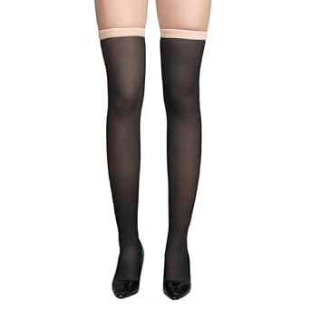 Buy Tradehub® Women's Dual-Tone Fleece Thermal Thigh High Opaque ...