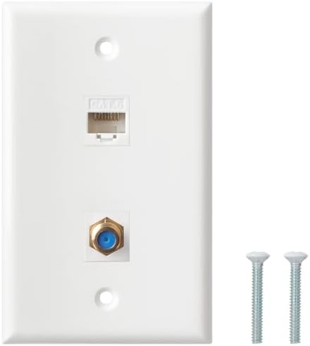 Amazon.com: Weewooday 8 Pack Cat 6 Ethernet Wall Plates, Cat 6 Coax ...