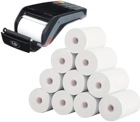 20 Credit Card Machine Rolls 57x40 mm Coreless Thermal Paper Till Rolls ...
