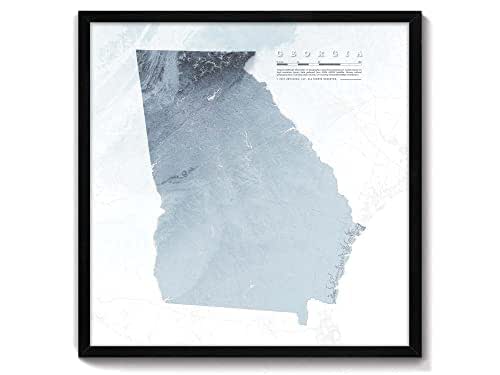 Amazon.com: GeoJango Maps, Georgia Elevation Shaded Relief Map, 24x24 ...