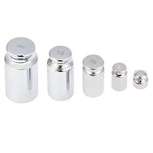 Buy 5Pcs Weight 1g 2g 5g 10g 20g Chrome Plating Calibration Gram Scale Weight Set for Digital ...